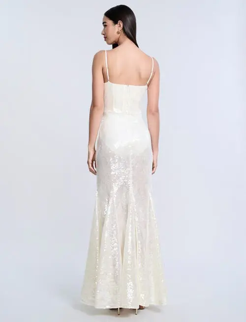 Bcbgmaxazria Sequin Lace Gusset Gown