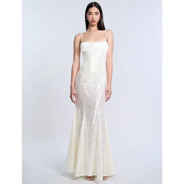 Bcbgmaxazria Sequin Lace Gusset Gown