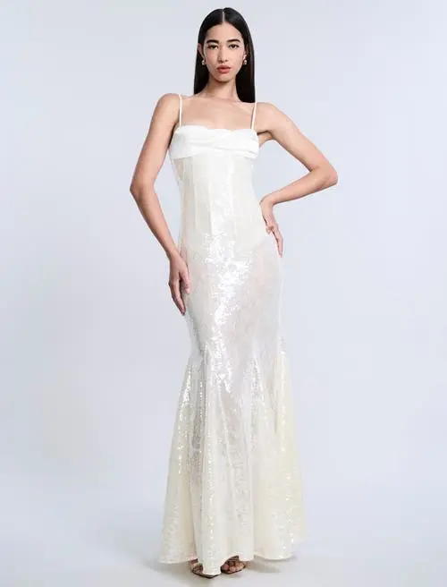 Bcbgmaxazria Sequin Lace Gusset Gown