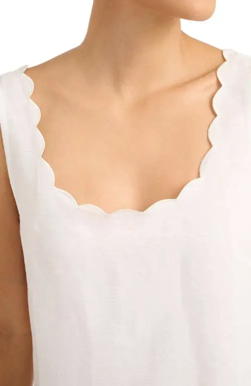 Onia Air Linen Scallop Shift Mini Dress
