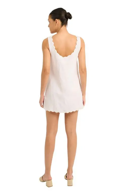 Onia Air Linen Scallop Shift Mini Dress