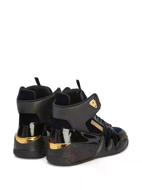 GIUSEPPE ZANOTTI Talon Leather High-top Sneakers - Blue