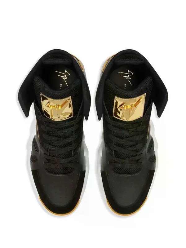 GIUSEPPE ZANOTTI Talon High-top Leather Sneakers - Black