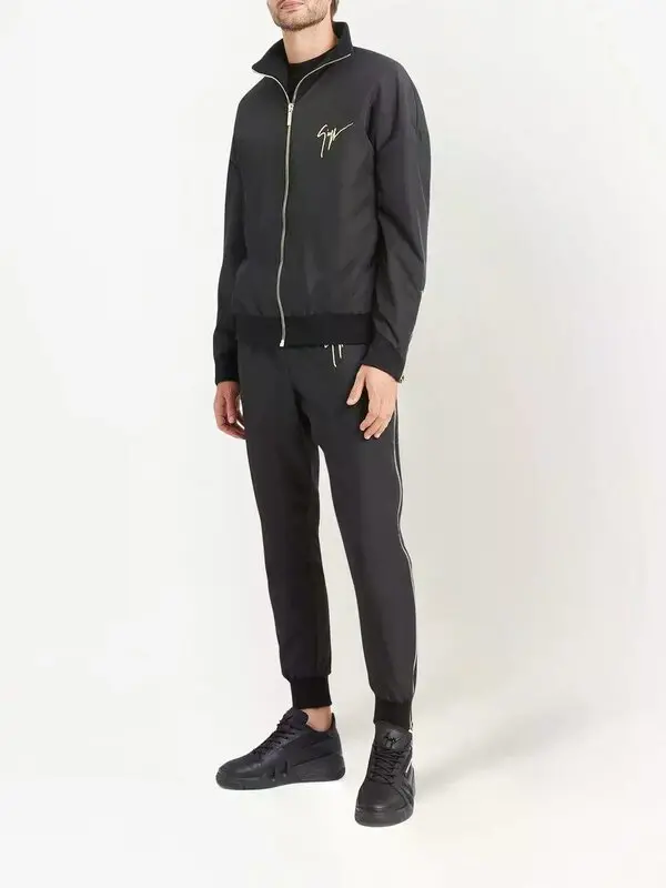 GIUSEPPE ZANOTTI Embroidered-logo Zip-up Bomber Jacket