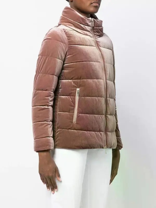 Geox Velvet-finish Puffer Jacket