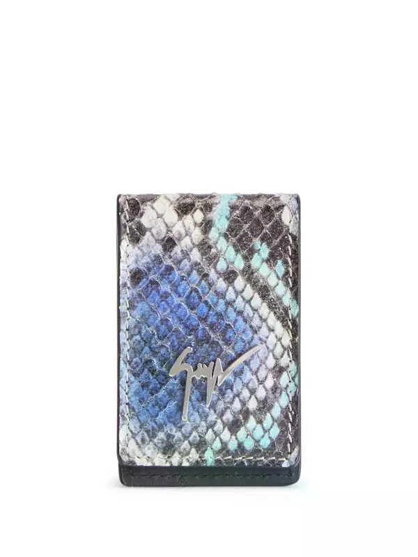 GIUSEPPE ZANOTTI Albert Leather Cash Holder - Blue
