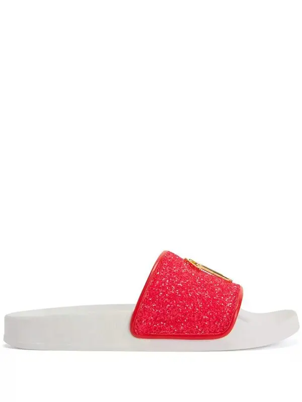 GIUSEPPE ZANOTTI Glitter Slides - Pink