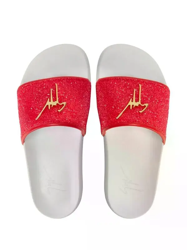 GIUSEPPE ZANOTTI Glitter Slides - Pink