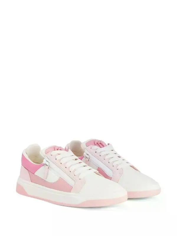 GIUSEPPE ZANOTTI 94 Panelled Low-top Leather Sneakers - Pink