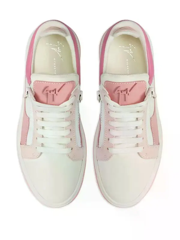GIUSEPPE ZANOTTI 94 Panelled Low-top Leather Sneakers - Pink