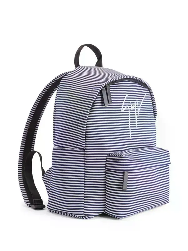 GIUSEPPE ZANOTTI Logo-embroidered Striped Backpack