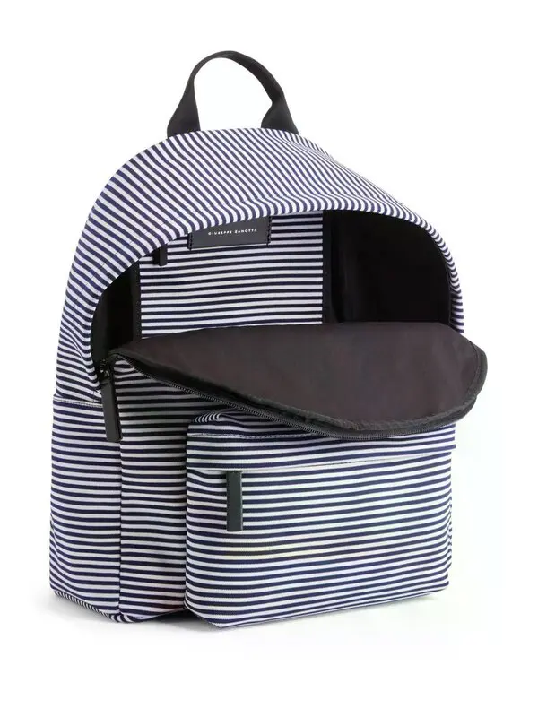 GIUSEPPE ZANOTTI Logo-embroidered Striped Backpack