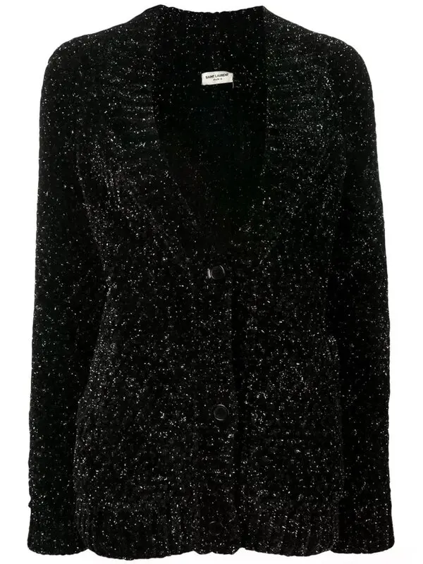 Saint Laurent Metallic V-neck Cardigan