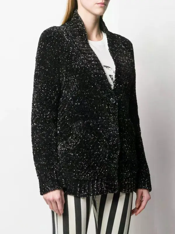 Saint Laurent Metallic V-neck Cardigan