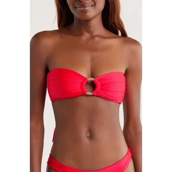 KULANI KINIS Strapless O-ring Bikini Top - Cherry Crush