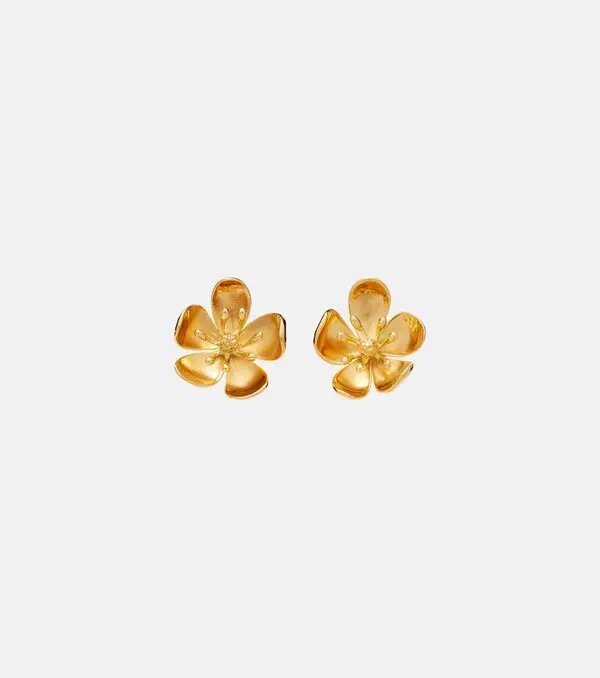 Oscar De La Renta Cherry Blossom Small Earrings - Gold