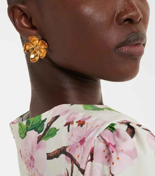 Oscar De La Renta Cherry Blossom Small Earrings