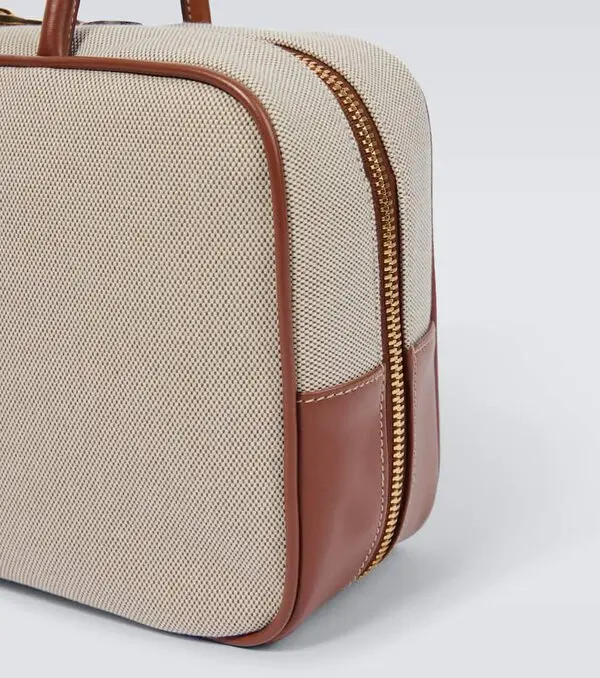 Miu Miu Leather-trimmed Canvas Tote Bag - Neutrals