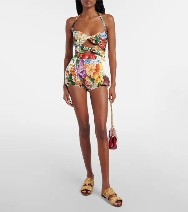 Dolce & Gabbana Floral Cotton Crop Top - Multicoloured