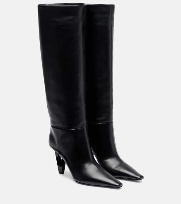 Versace 85 Leather Knee-high Boots