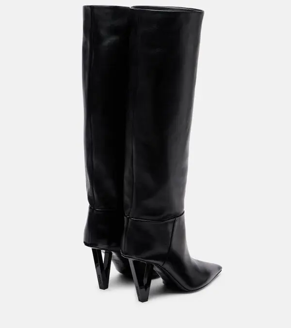 Versace 85 Leather Knee-high Boots
