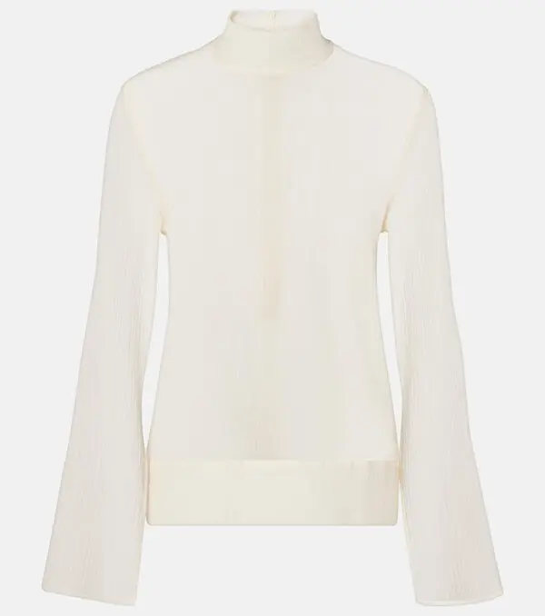 TOTEME Sheer Cotton And Silk Top - White