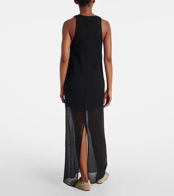 TOTEME Semi-sheer Cotton And Silk Maxi Dress