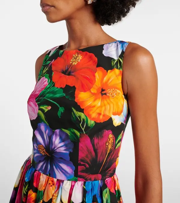 Dolce & Gabbana Floral Cotton Midi Dress - Multicoloured
