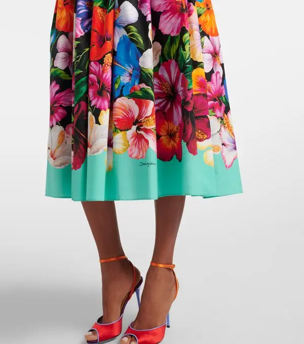 Dolce & Gabbana Floral Cotton Midi Dress - Multicoloured