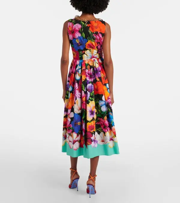 Dolce & Gabbana Floral Cotton Midi Dress - Multicoloured