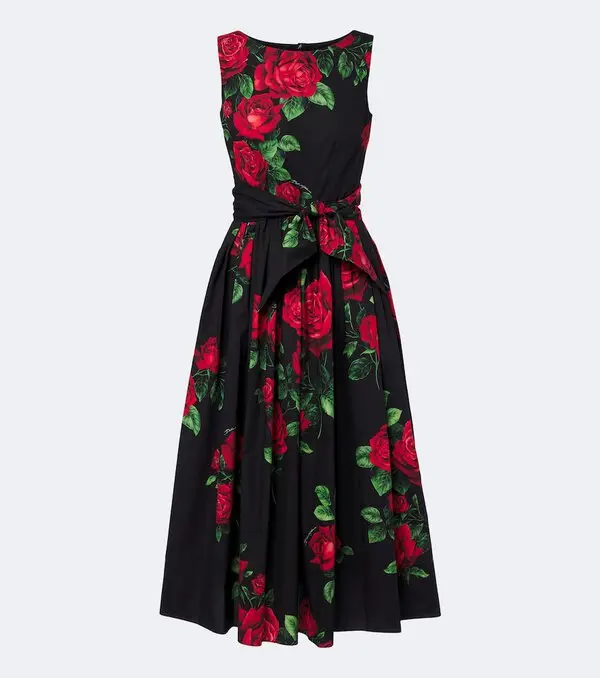 Dolce & Gabbana Floral Cotton Midi Dress - Multicoloured