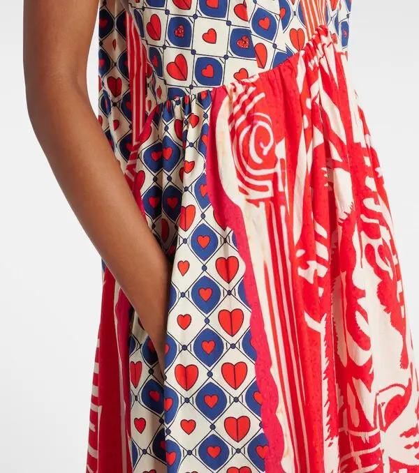 Camilla Halterneck Cotton Poplin Maxi Dress - Red