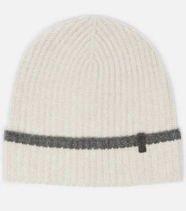 Brunello Cucinelli Cashmere Beanie - White