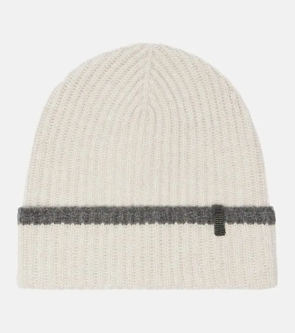 Brunello Cucinelli Cashmere Beanie - White