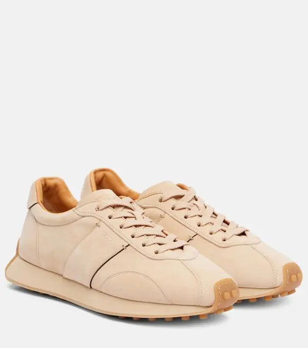 TOD'S Suede Lace-up Sneakers - Beige