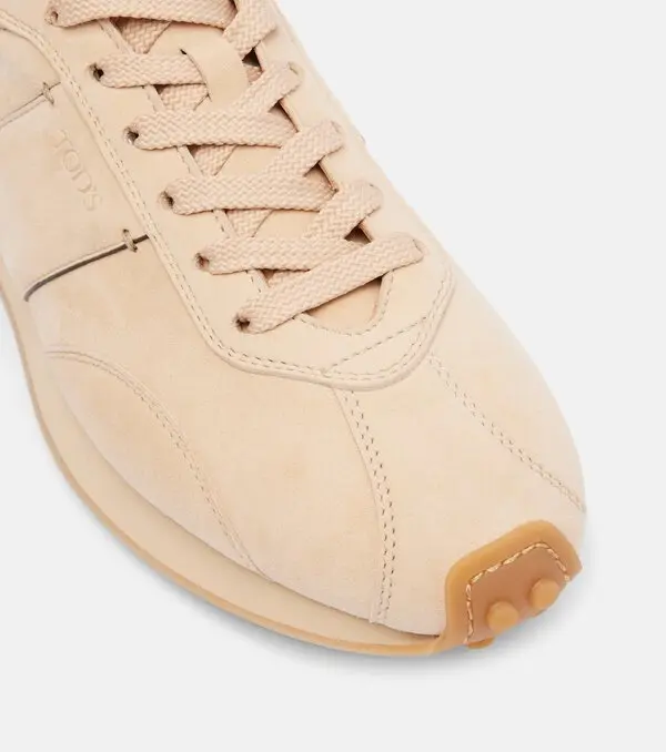 TOD'S Suede Lace-up Sneakers - Beige