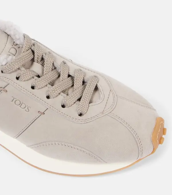 TOD'S Suede Lace-up Sneakers - Grey