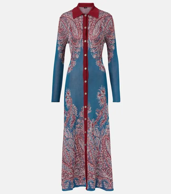 Etro Paisley Jersey Shirt Dress - Multicoloured