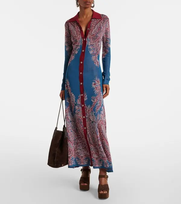 Etro Paisley Jersey Shirt Dress - Multicoloured