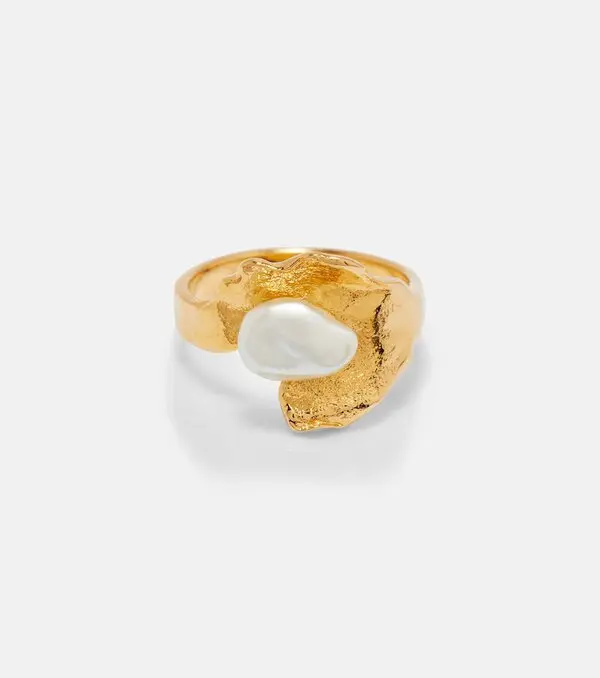 Oscar De La Renta Faux Pearl Fashion Ring - Gold