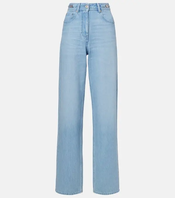 Versace High-rise Wide-leg Jeans - Blue