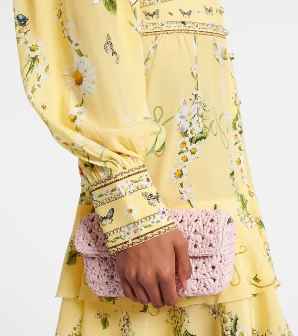 Camilla Floral Silk Crêpe Minidress - Yellow