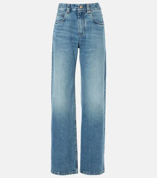 Brunello Cucinelli High-rise Straight Jeans - Blue