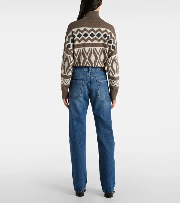 Brunello Cucinelli High-rise Straight Jeans - Blue