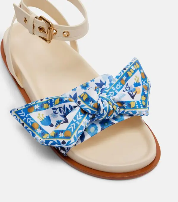 Farm Rio Bow-detail Printed Sandals
