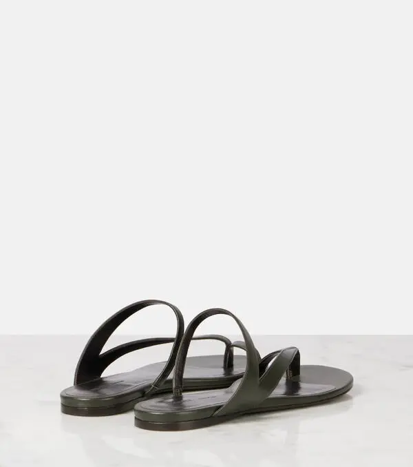 Khaite Aimee Leather Slides - Green