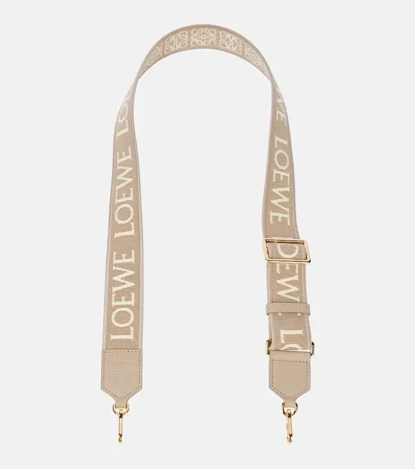 Loewe Anagram Leather-trimmed Strap - Beige
