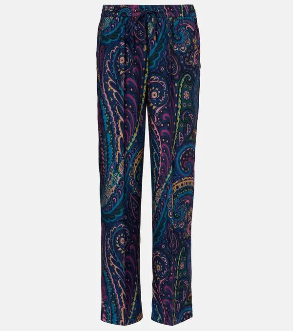 Etro Printed Straight Pants - Multicoloured