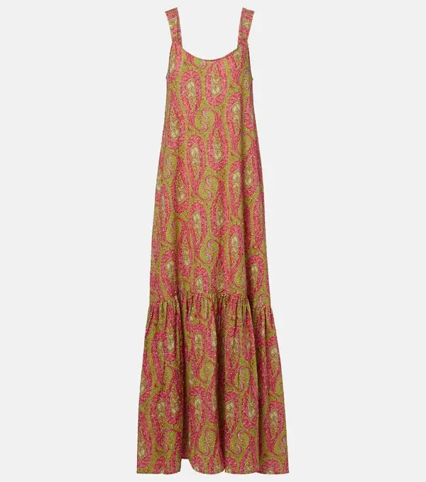 Etro Printed Cotton Maxi Dress - Green