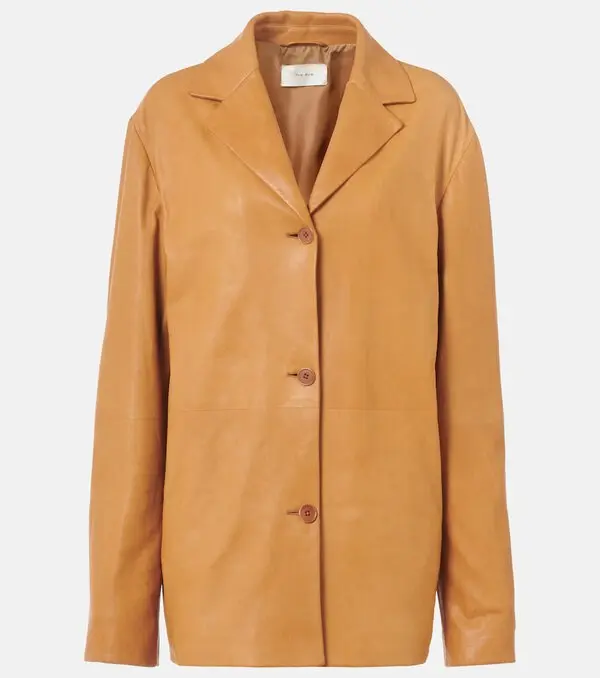 THE ROW Fabian Leather Jacket - Beige